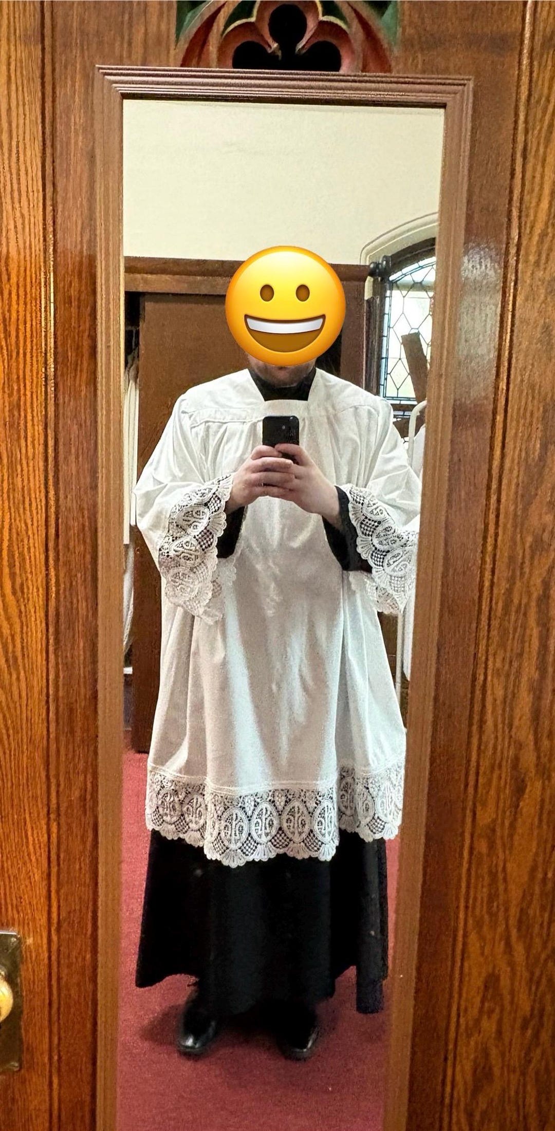 Roman Style Yoke Neck Surplice Vestment Cotton Lace Priest Seminarian ...