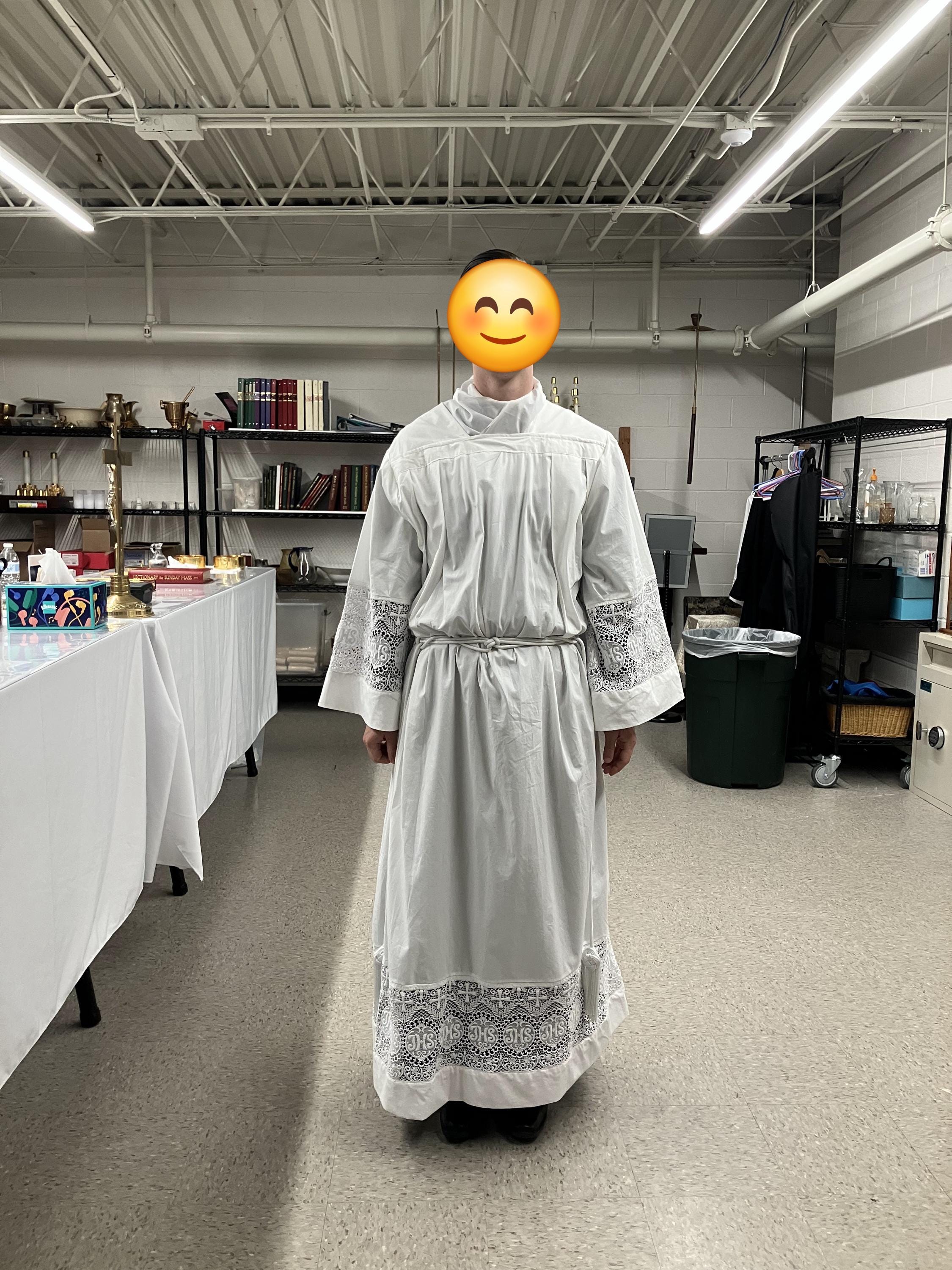 Roman Style Yoke Neck Alb Vestment Cotton Lace Priest Seminarian - Etsy