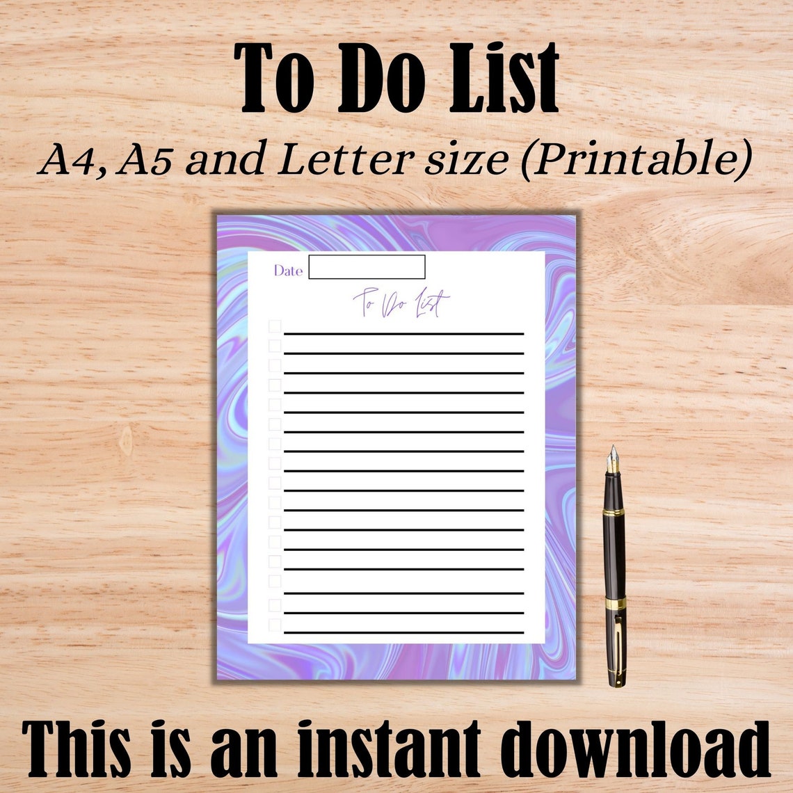 Printable to Do List, Purple, Efficient To-do List, Printable Template ...