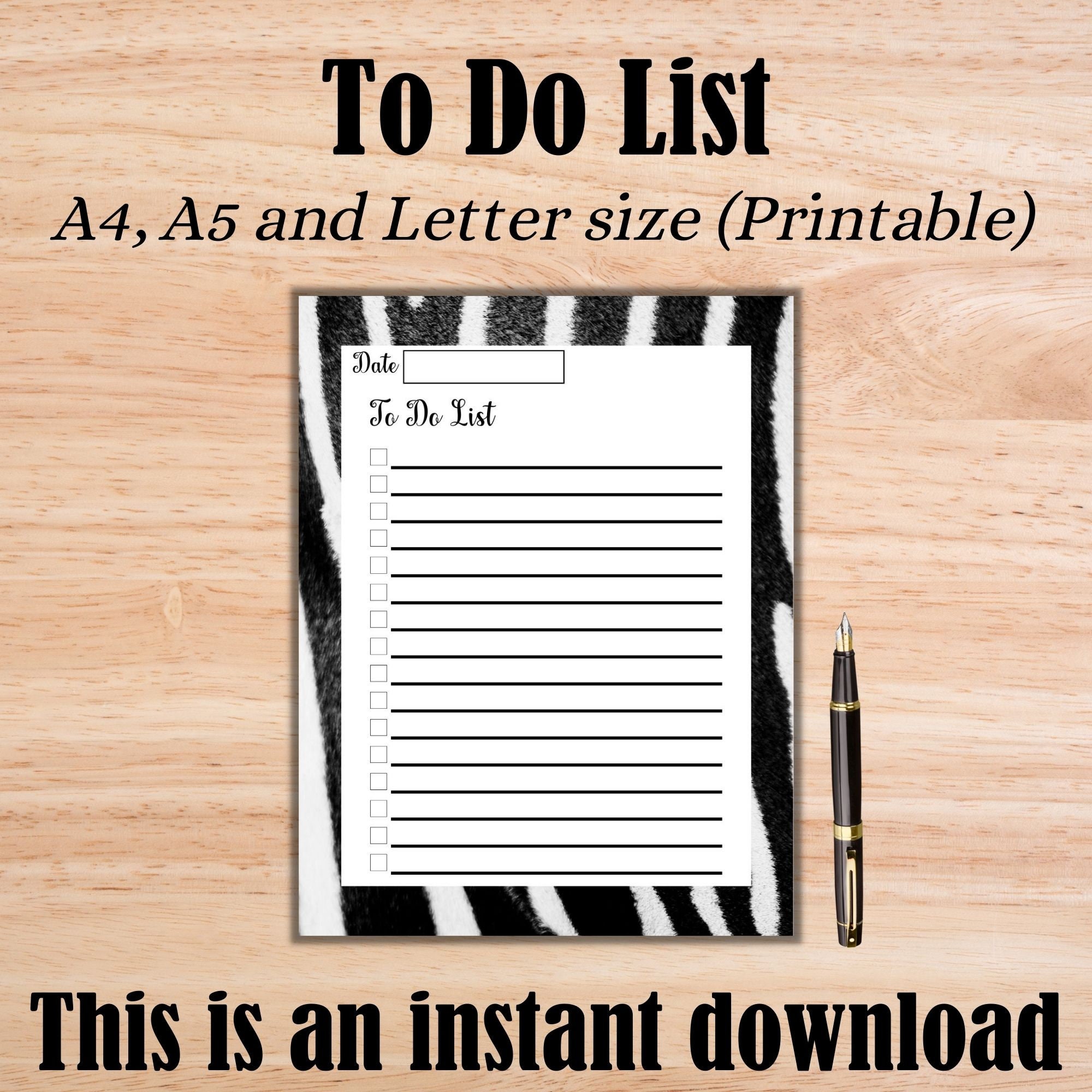 Printable to Do List, Black and White Efficient To-do List Printable ...