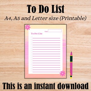 Printable to Do List, Pink and Yellow, Efficient To-do List, Printable ...