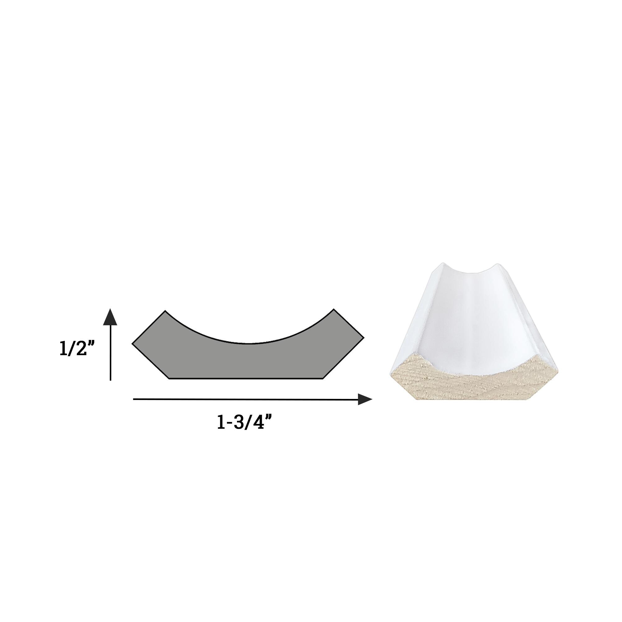 Cove Crown Moulding | Primed Fingerjoint Poplar | 1/2" X 1-3/4" X 94 ...