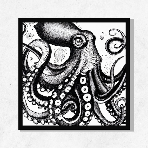 Black Octopus - Etsy