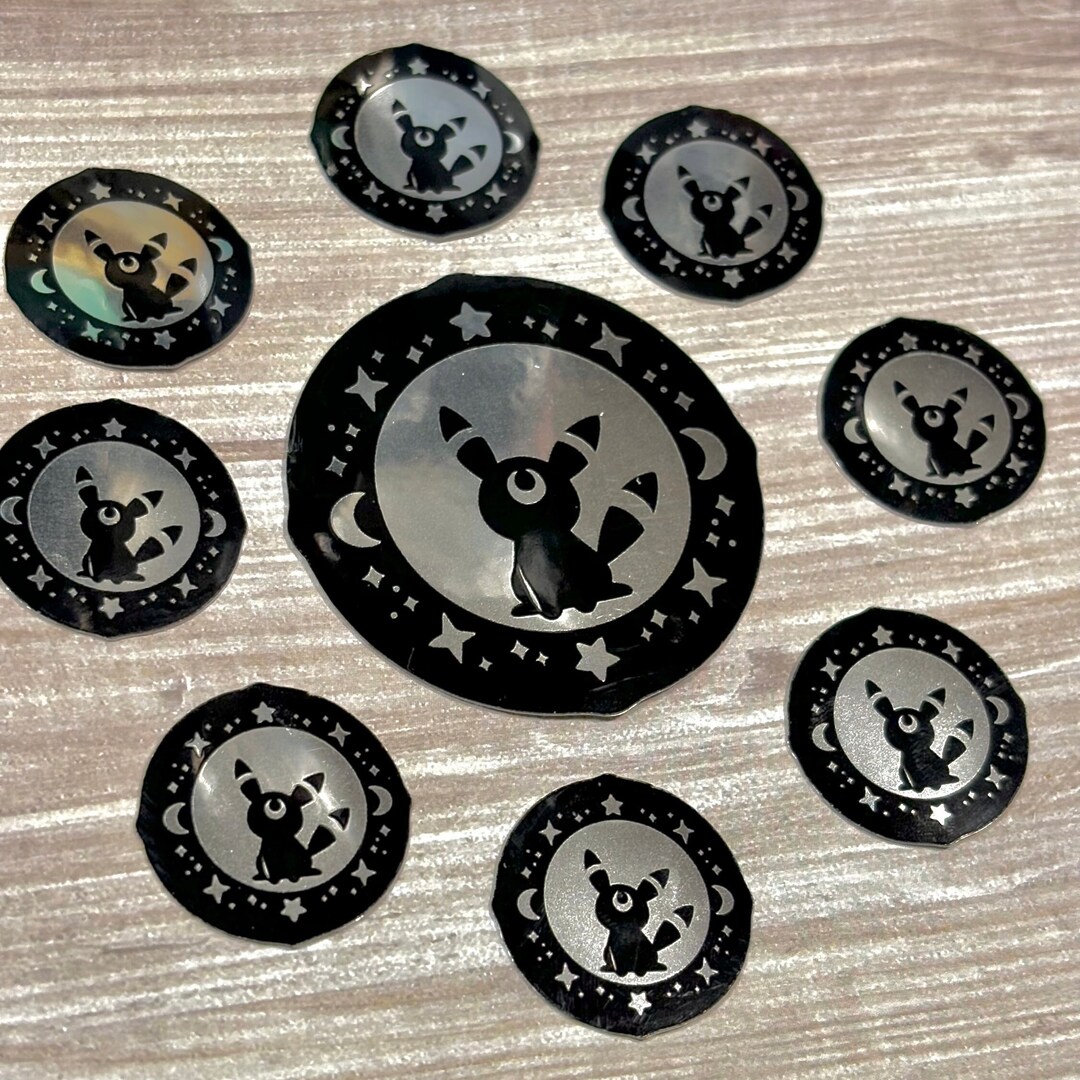 Umbreon Mirrored Vinyl Sticker: Stars and Moon Decal - Etsy