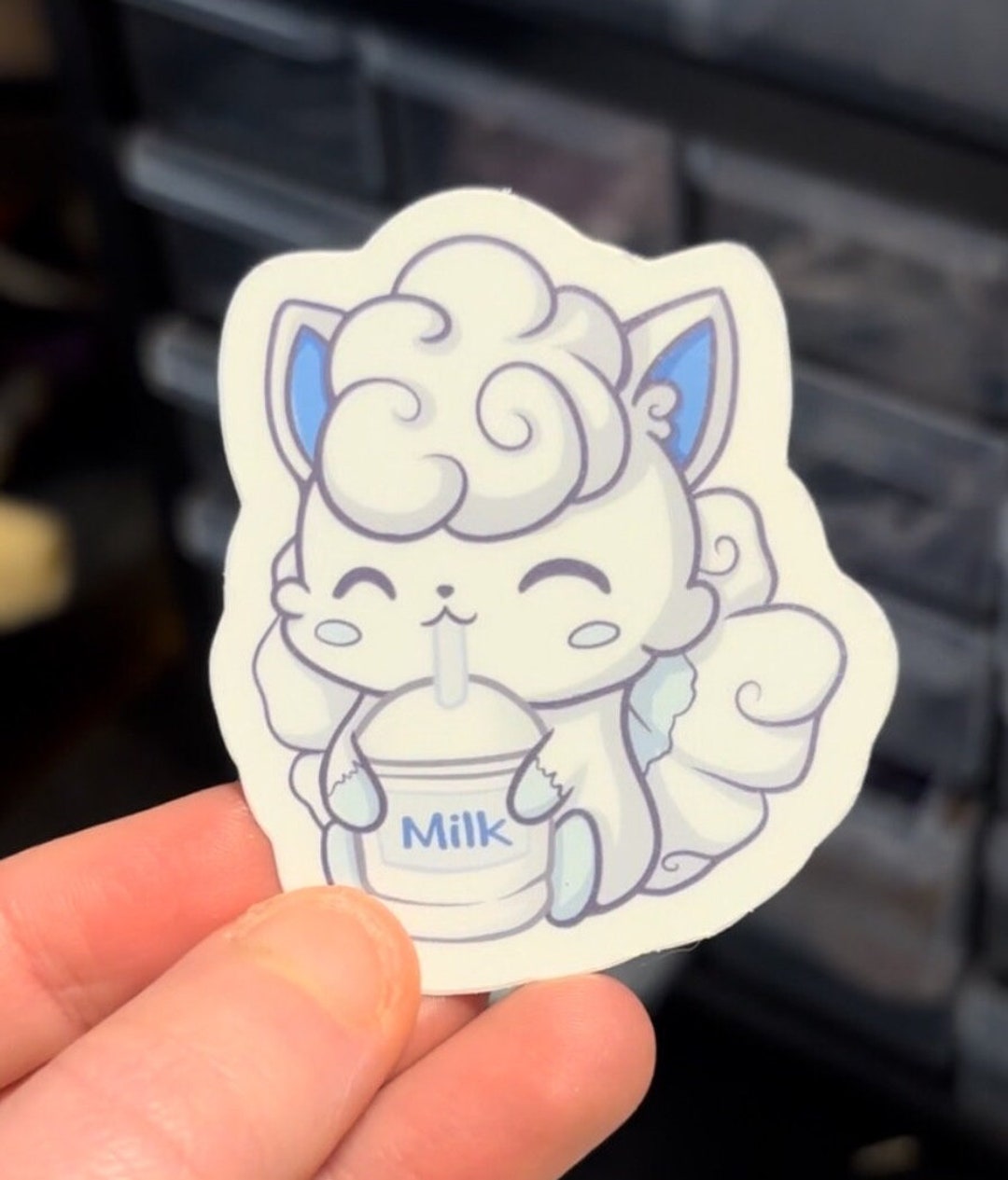 LIMITED Milk Alolan Vulpix 2 Vinyl Sticker Waterproof and Handmade ...