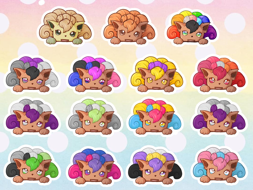 Peeking Pride Vulpix Vinyl Stickers Water Resistant and Handmade ...