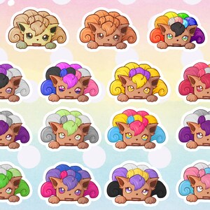 Peeking Pride Vulpix Vinyl Stickers Water Resistant and Handmade ...