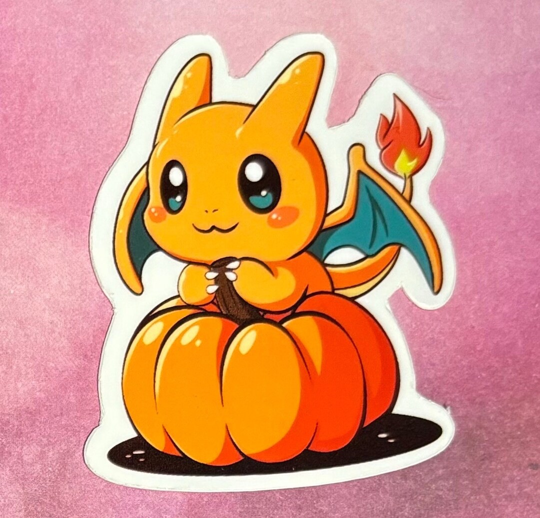 LIMITED: Halloween Charizard Vinyl Sticker Water Resistant and Handmade ...
