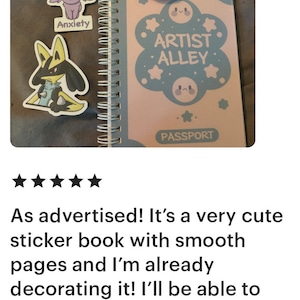 Reusable Sticker Book | A6 Artist Alley Passport Notebook for Sticker ...