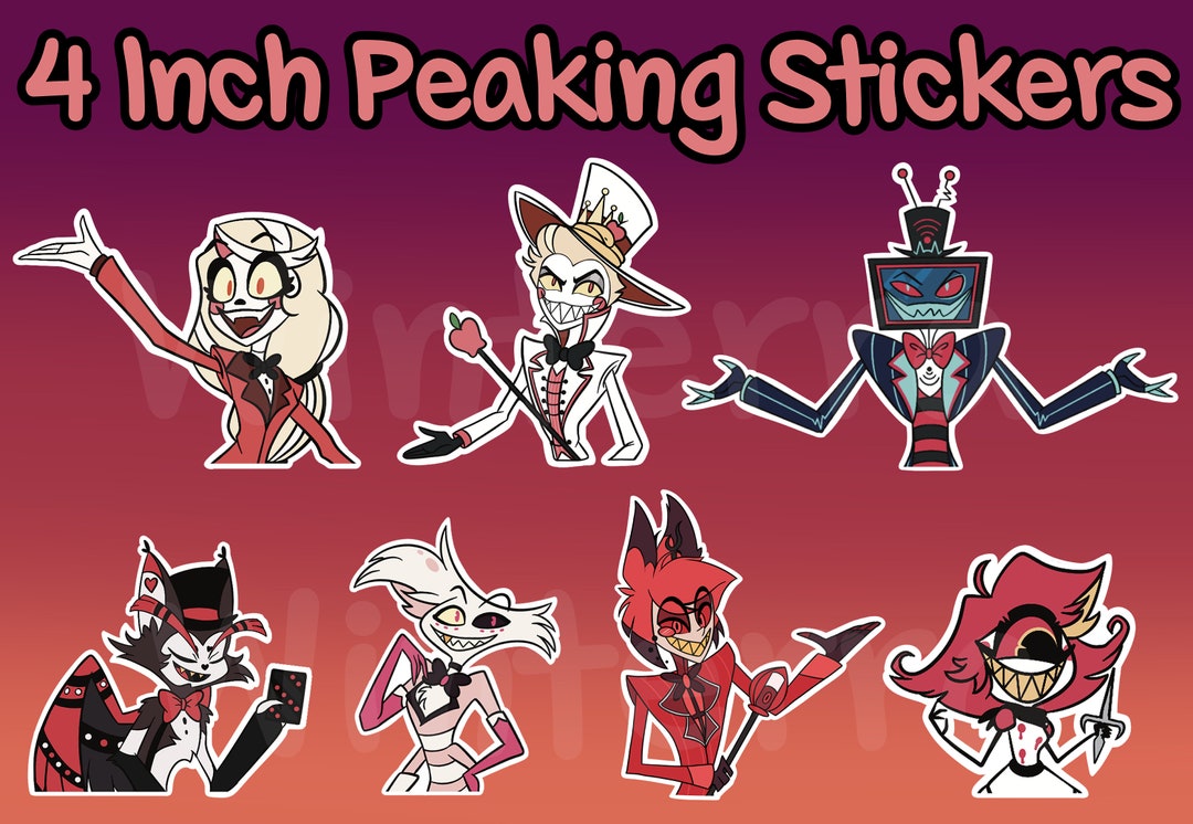 Hellaverse Peeking Vinyl Stickers Laminated Water Resistant Water Bottle and Laptop Decals ...