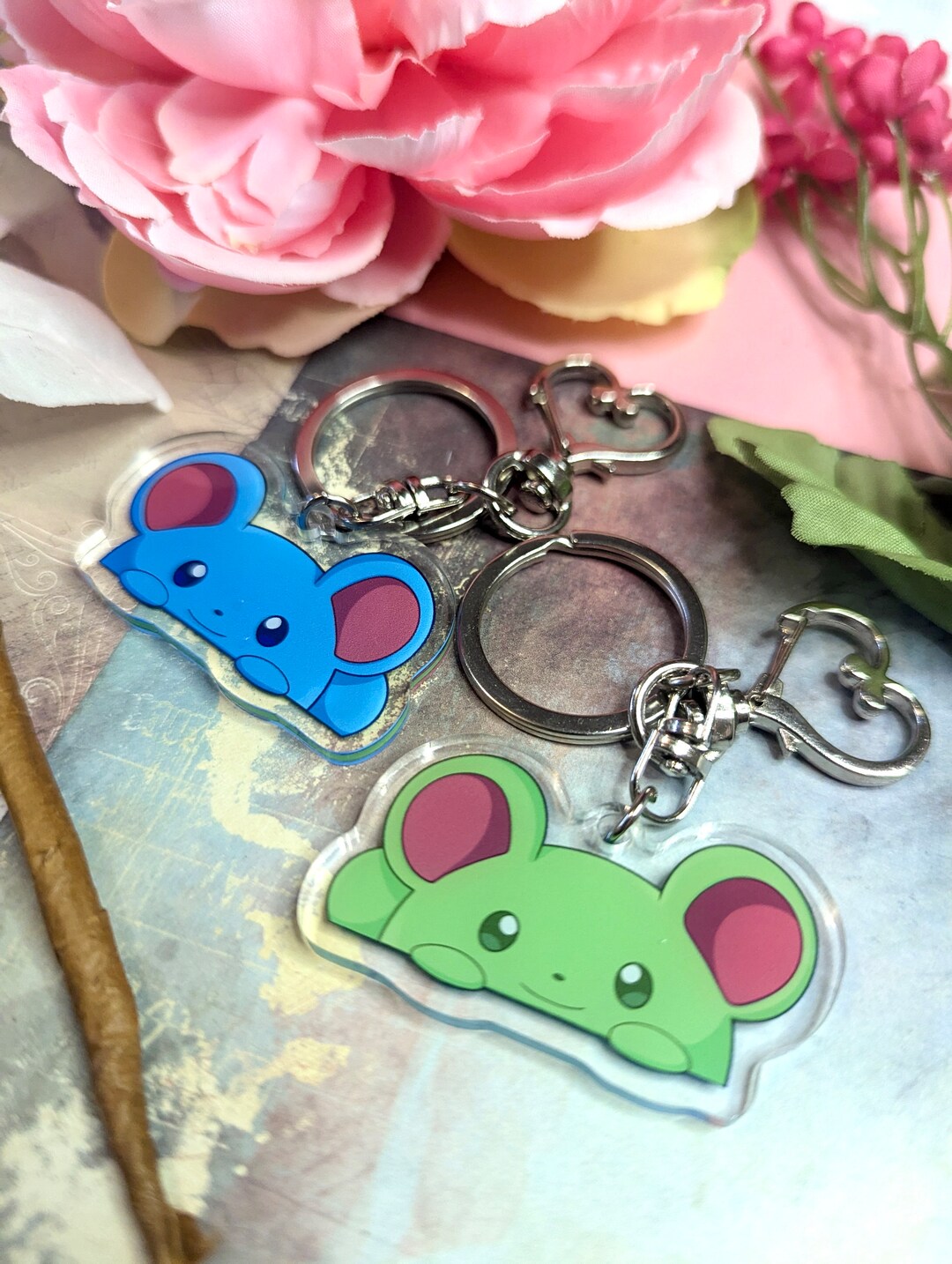 Shiny Marill Charms Fanart Keychains - Etsy