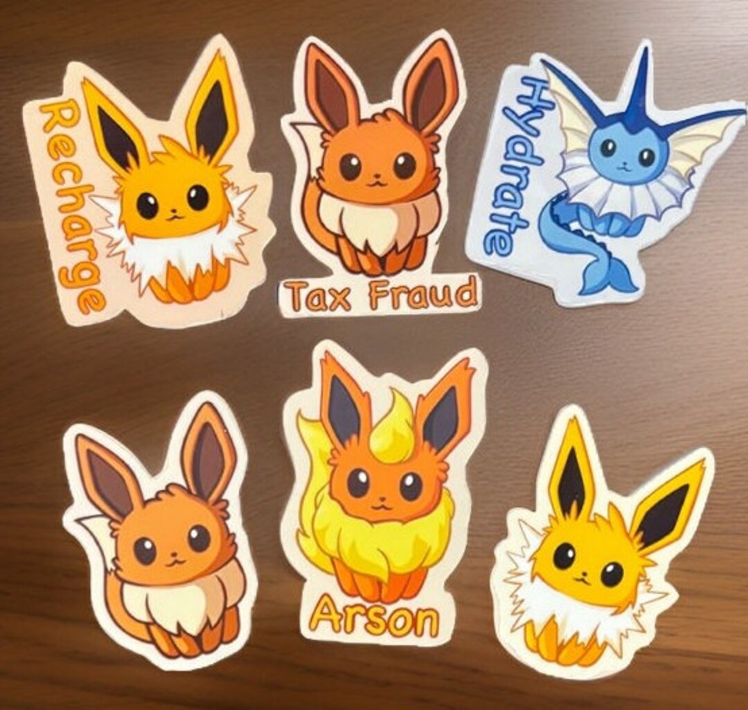 Eeveelution Questionable Self Care Vinyl Stickers Waterproof and ...