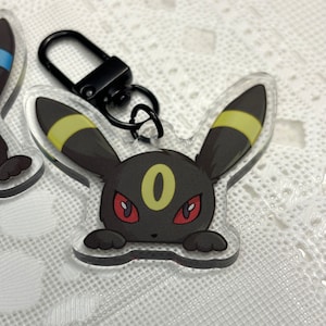 Umbreon Acrylic Keychain Eeveelutions Peaking Shiny Video Game Charms ...