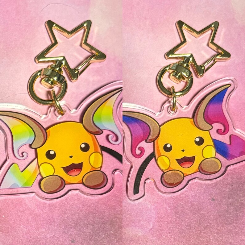 Bisexual Peaking Raichu 2 Acrylic Keychain Shiny Pokemon LGBTQ Gift ...