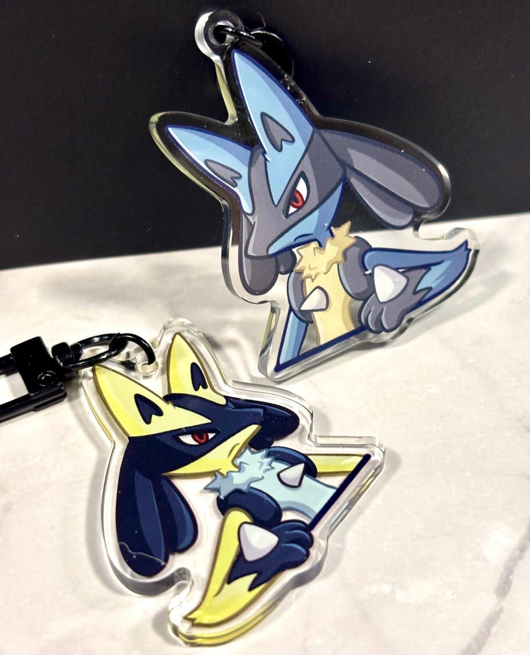 Shiny Double-sided Keychain | Peeking Lucario Fanart - Etsy