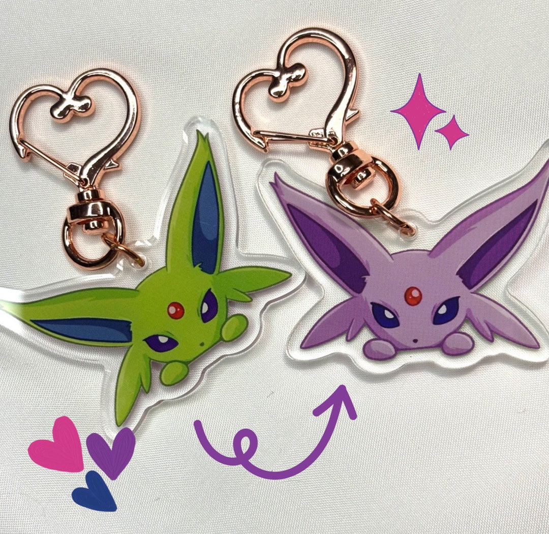 Shiny Double-sided Espeon Fanart Acrylic Keychain | Cute Eeveelution ...