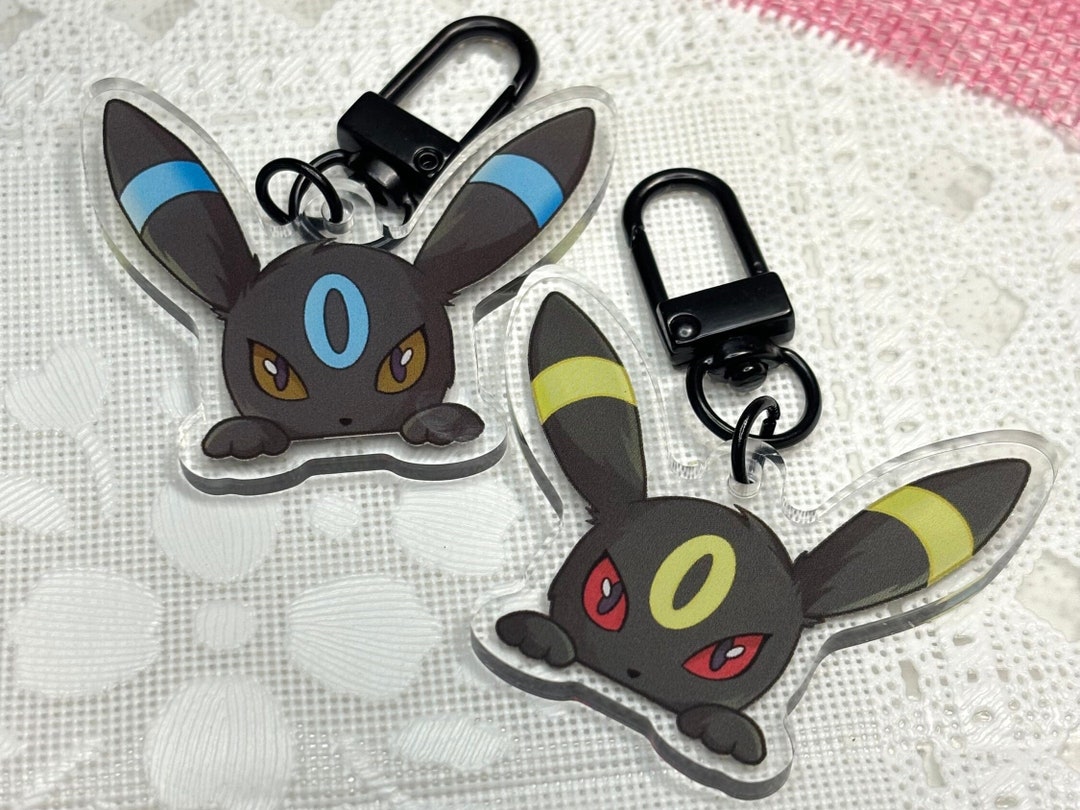 Umbreon Acrylic Keychain Eeveelutions Peaking Shiny Video Game Charms ...