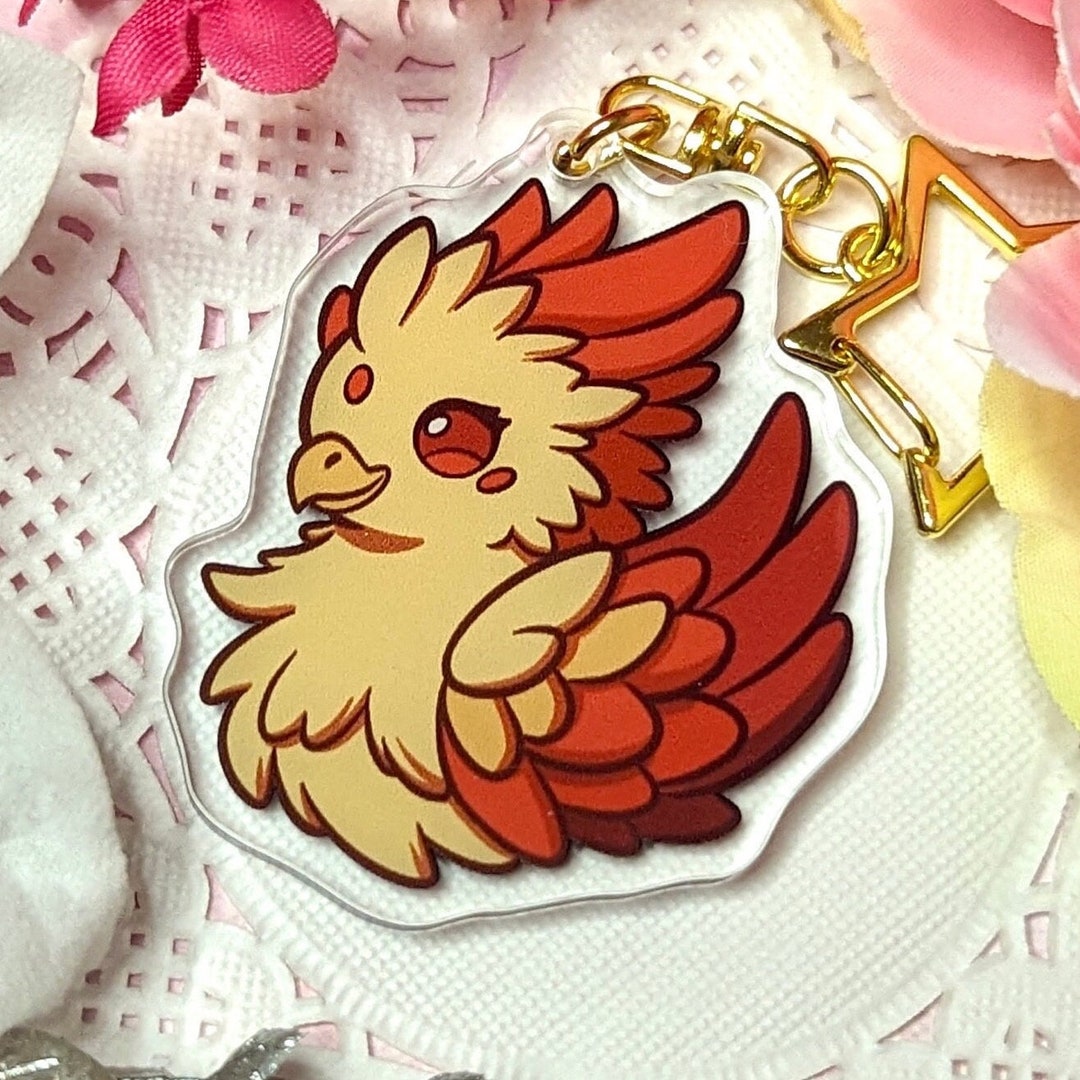 Phoenix Keychain Charm Original Art Inspired by Mythology Guardians of ...