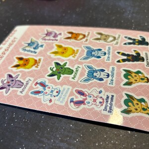 Eeveelution Stickersheet Questionable Self Care Waterproof Vinyl ...