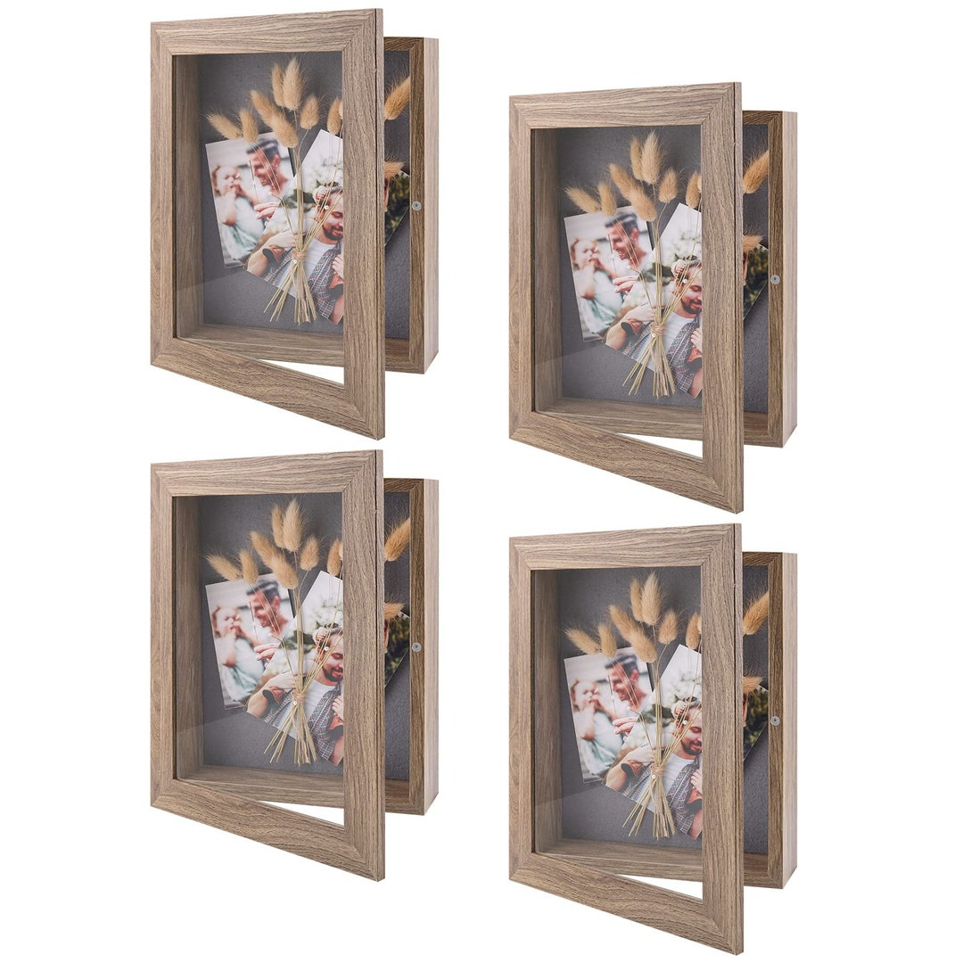 Golden State Art Shadow Box Frame 4 Pack 8x10.5 Display Case With 2 ...