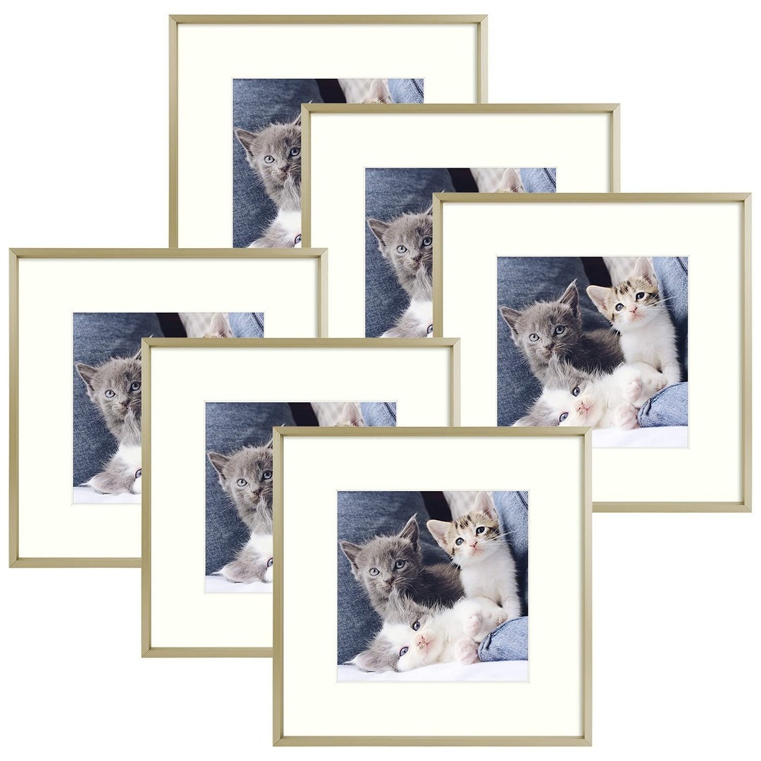Golden State Art: Elegant 12x12 Gold Picture Frames pack of 6 for 8x8 ...