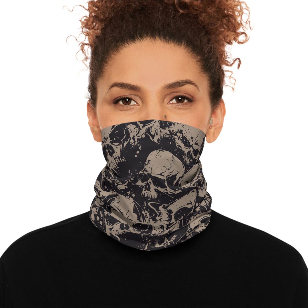 Skull Lightweight Neck Gaiter, Biker Face Mask, Gothic Bandana ...