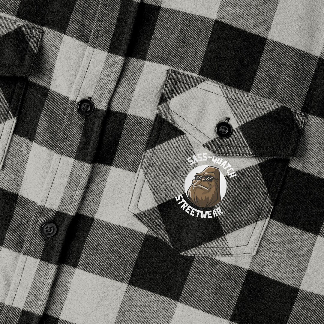 Sass-quatch Flannel Shirt, Bigfoot Plaid Top, Urban Yeti Button Down ...