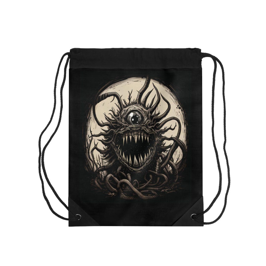 Cryptid Drawstring Bag, Bigfoot Backpack, Loch Ness Monster Cinch Sack ...