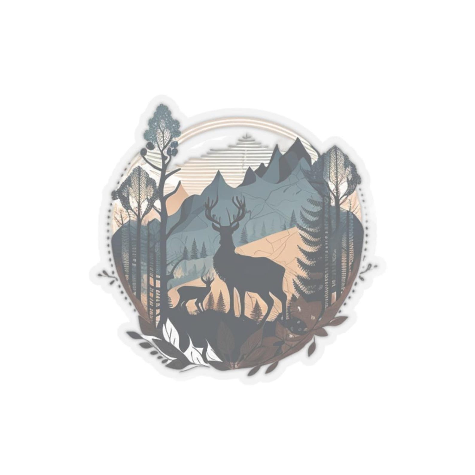 Deer Silhouettes Stickers, Nature Lover Vinyl Decals, Wildlife ...