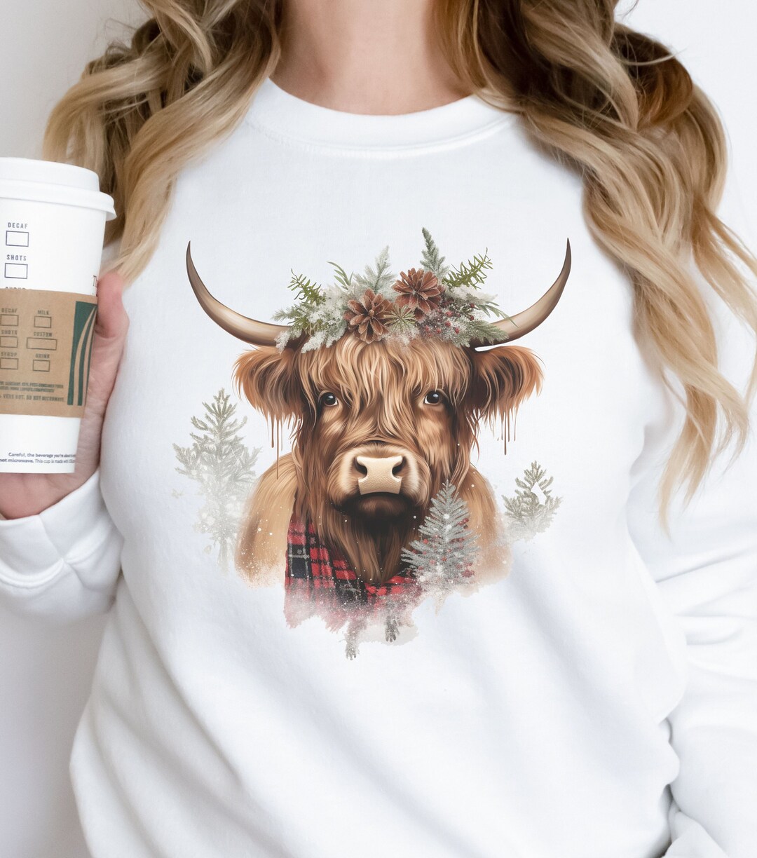 Highland Cow Crewneck Sweatshirt for Women Cute Cow Sweat Shirt for Her ...