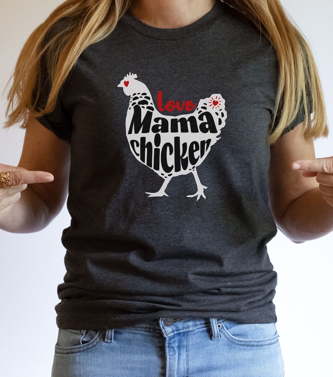 Mama Chicken T Shirt for Women Cute Tshirt for Mom Love T-shirt for Her ...