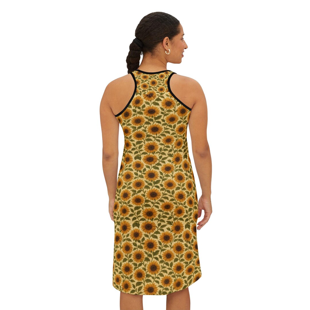 Sunflower Racerback Dress: Boho Summer Sundress, Festival Fashion - Etsy