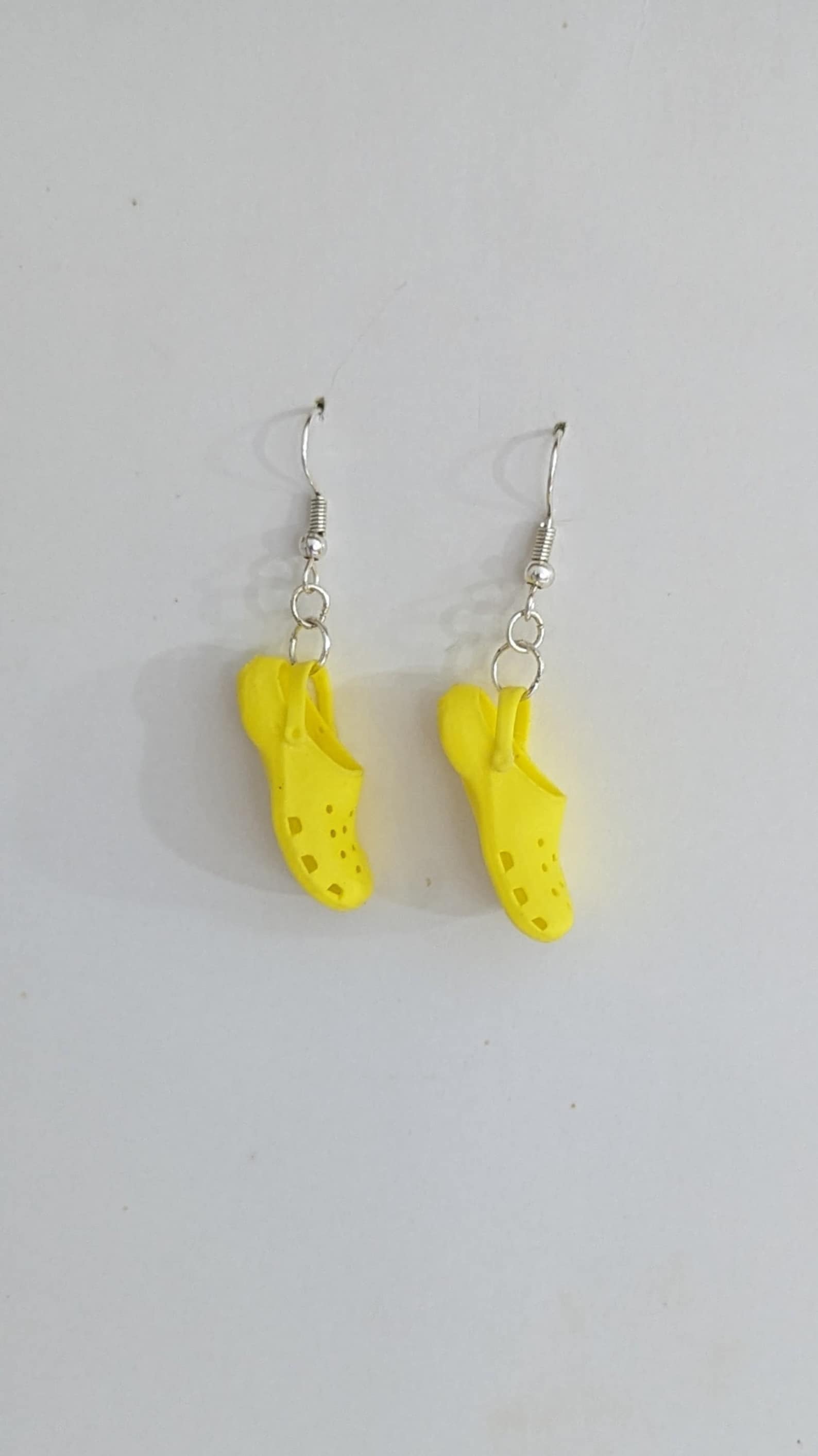 Yellow Croc Dangle Earrings - Etsy