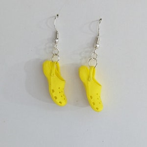 Yellow Croc Dangle Earrings - Etsy