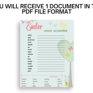 Easter Word Scramble Printable Game, an Easter Activity for Kids - Etsy