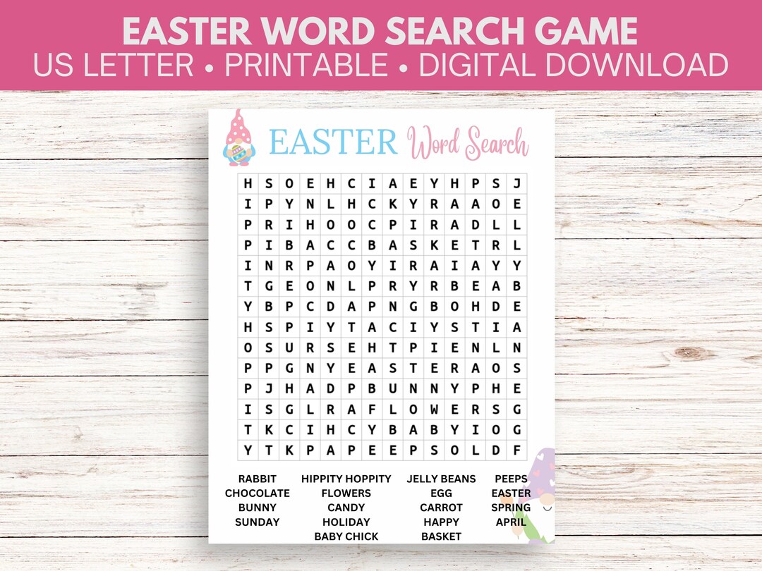 Easter Word Search Game, a Printable Activity for Kids - Etsy