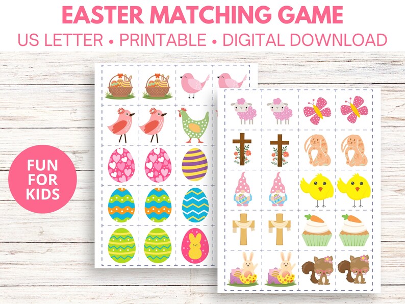 Easter Matching Game for Kids, Printable Activity for Toddlers - Etsy