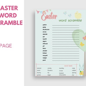 Easter Word Scramble Printable Game, an Easter Activity for Kids - Etsy