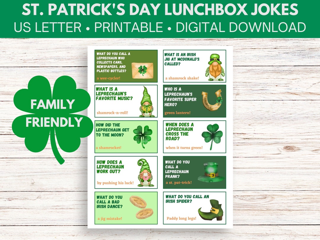 Lunchbox Jokes for St. Patrick's Day - Etsy
