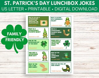 St. Patrick's Day Joke Cards | Joke Card Printable | Lunchbox Joke ...