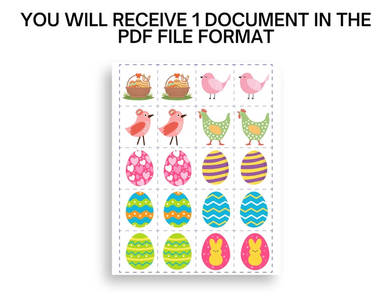 Easter Matching Game for Kids, Printable Activity for Toddlers - Etsy