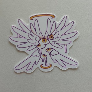 Biblically Accurate Angel Seraphim, Holographic Glitter Sticker - Etsy
