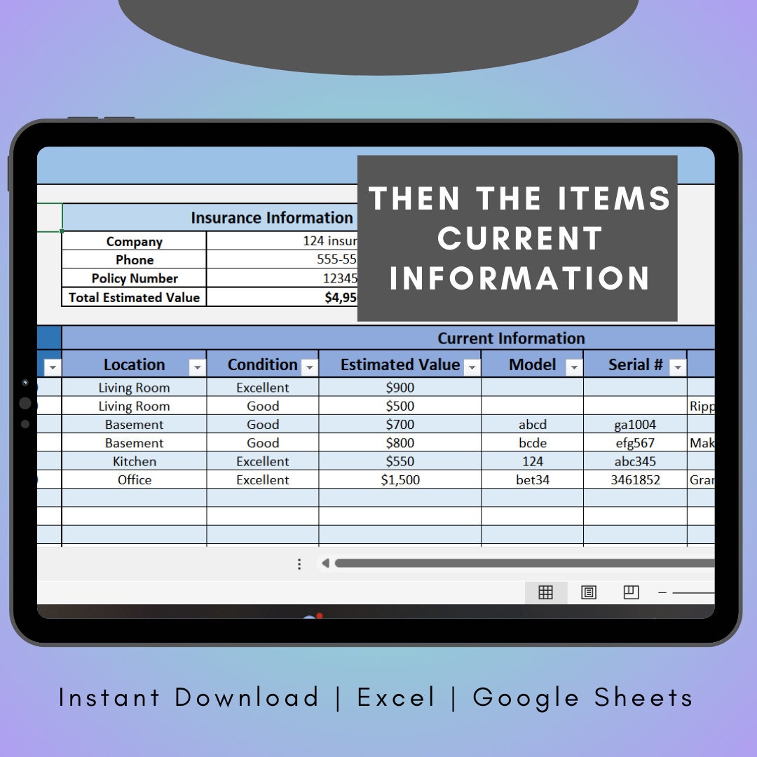 Home Inventory Tracker, Home Inventory Checklist, Home Inventory ...