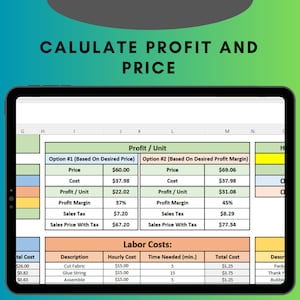 Pricing Calculator Spreadsheet Excel, Product Pricing Guide, Product ...