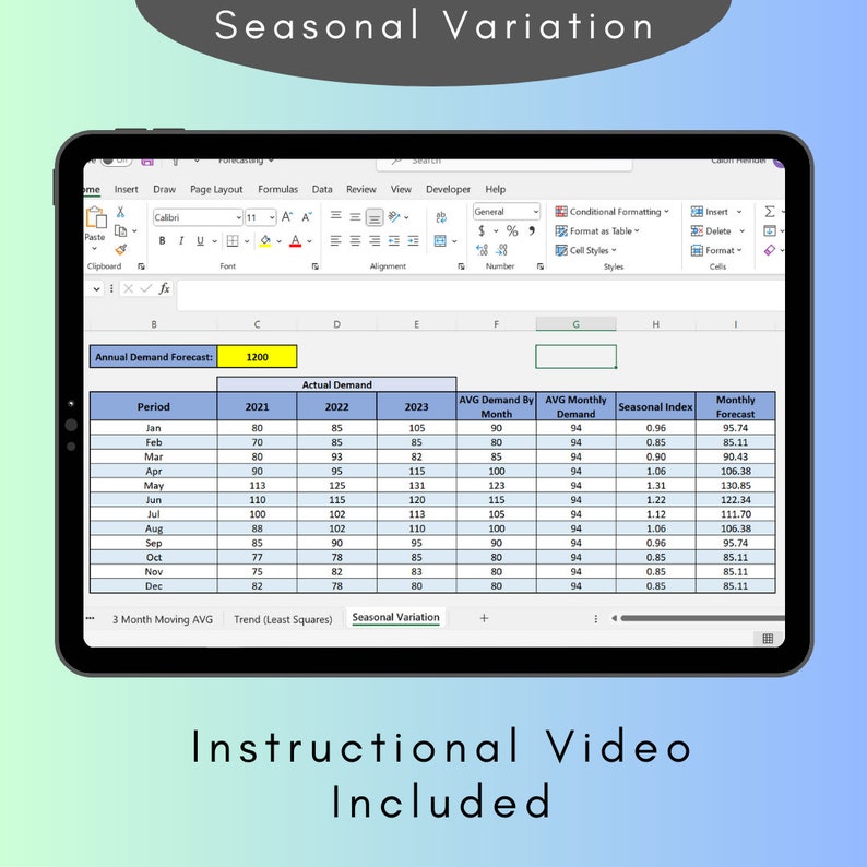 Sales Demand Forecasting Excel Template Predict Future Sales Exponential Smoothing