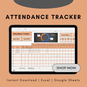 Attendance Tracker Employee Attendance School Tracker Teacher Planning ...