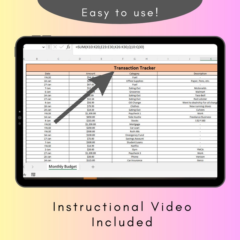 Monatlicher Haushaltsplaner Excel Vorlage | Debt Tracker | Finanzplan ...