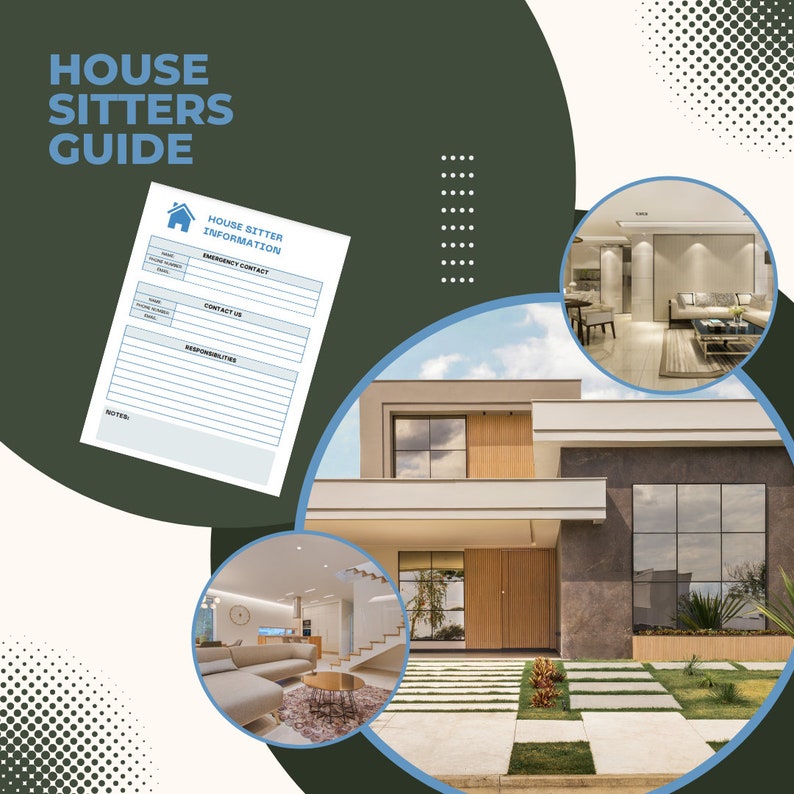 House Sitter Instructions Printable PDF Template, House Sitter Guide ...