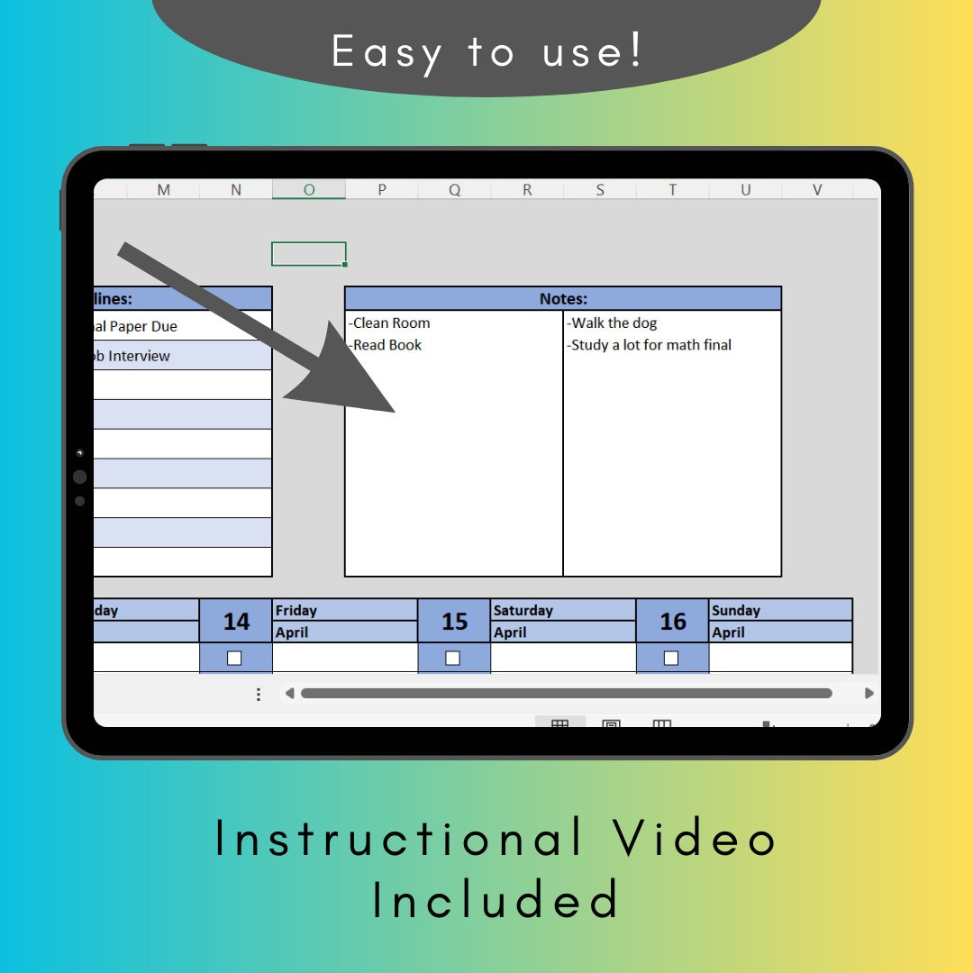 Ultimate Weekly and Monthly Planner Excel Template | Daily Digital ...