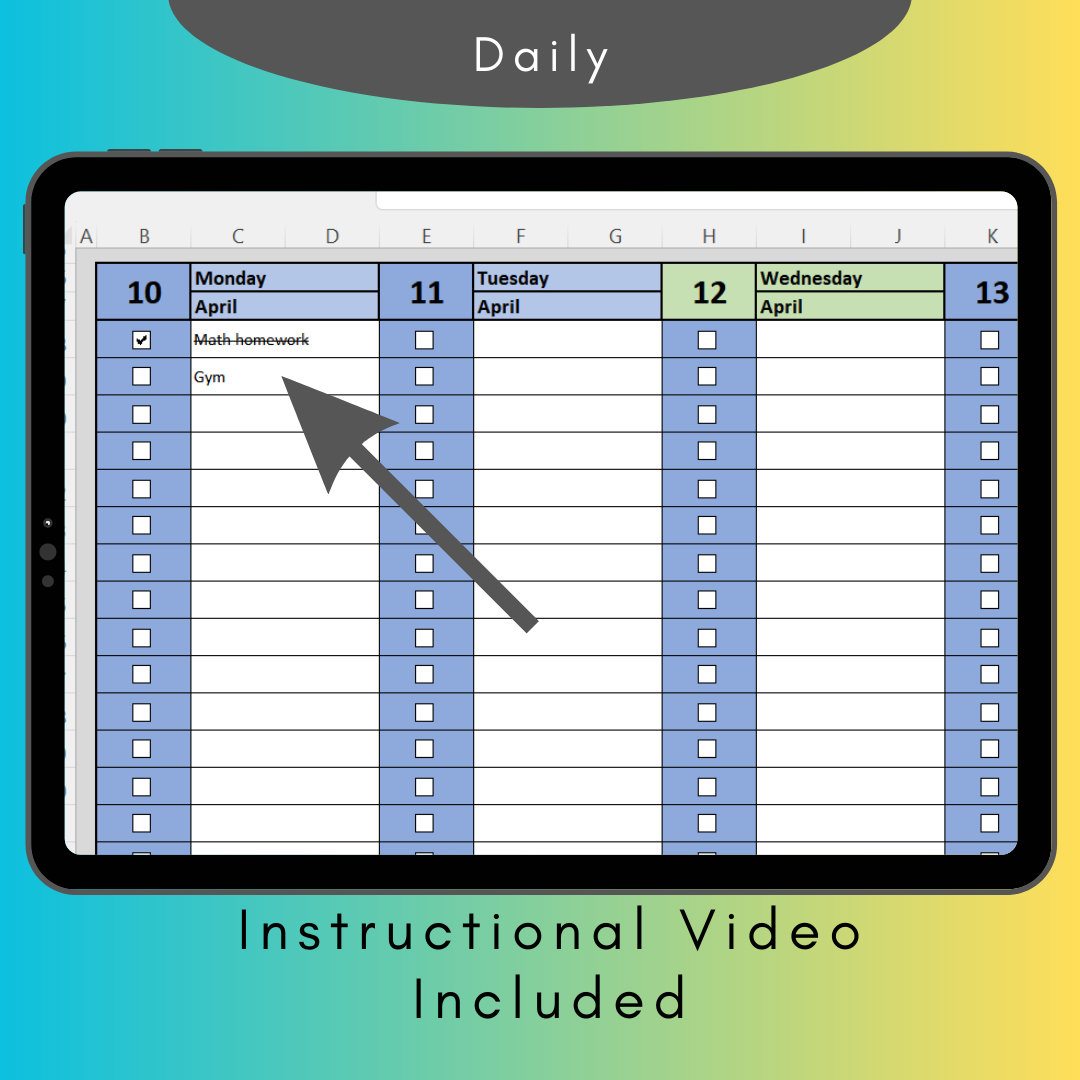 Ultimate Weekly and Monthly Planner Excel Template | Daily Digital ...